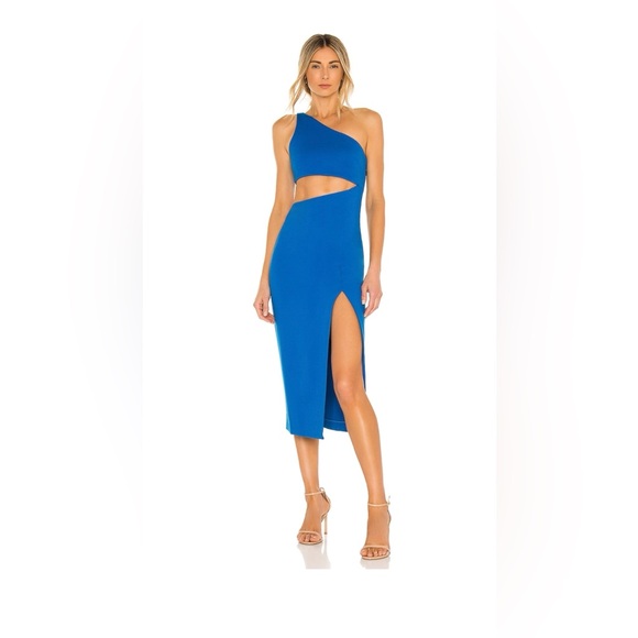 REVOLVE | Dresses | Revolve Blue Oneshoulder Cutout Dress | Poshmark